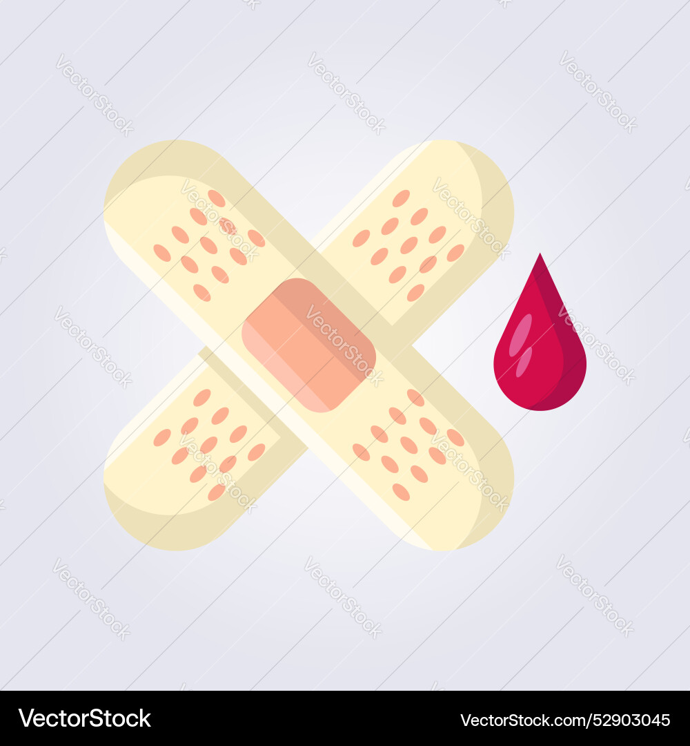 Wound plaster icon bandage template element Vector Image