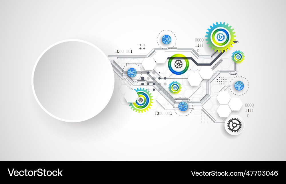 Abstract technology cogwheel concept circuit Vector Image