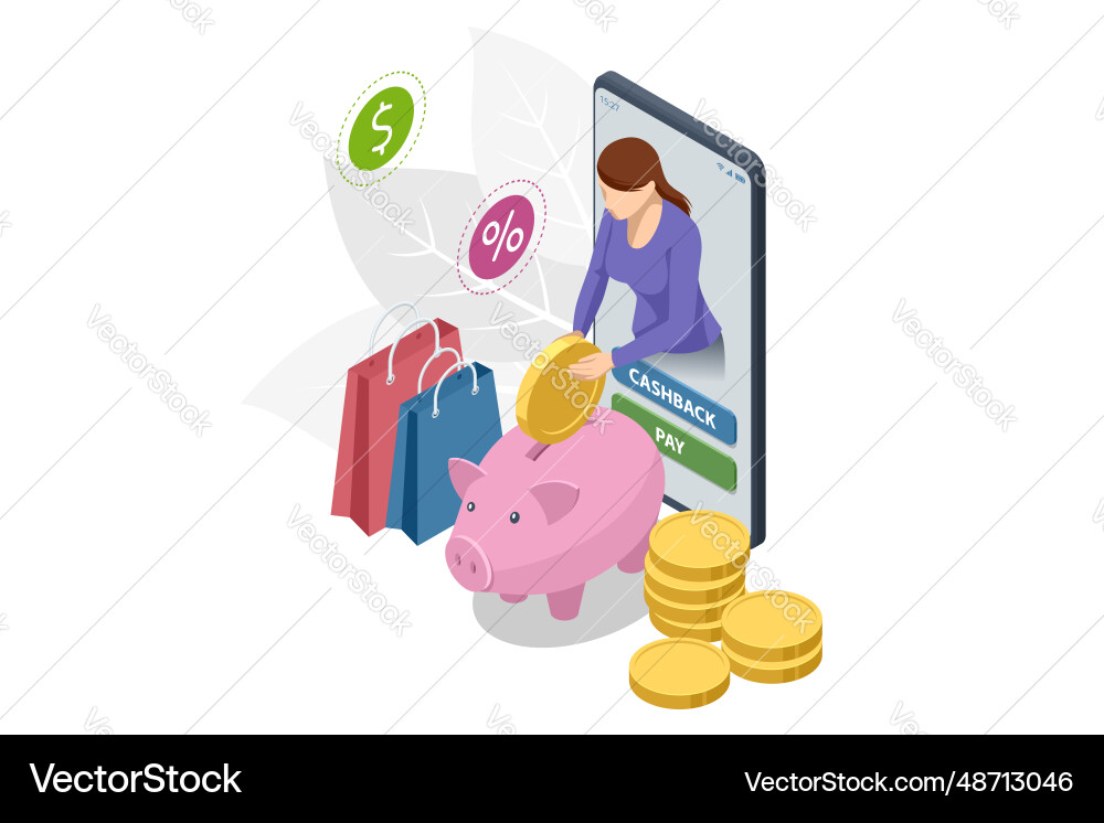 Cash back service financial payment label Vector Image