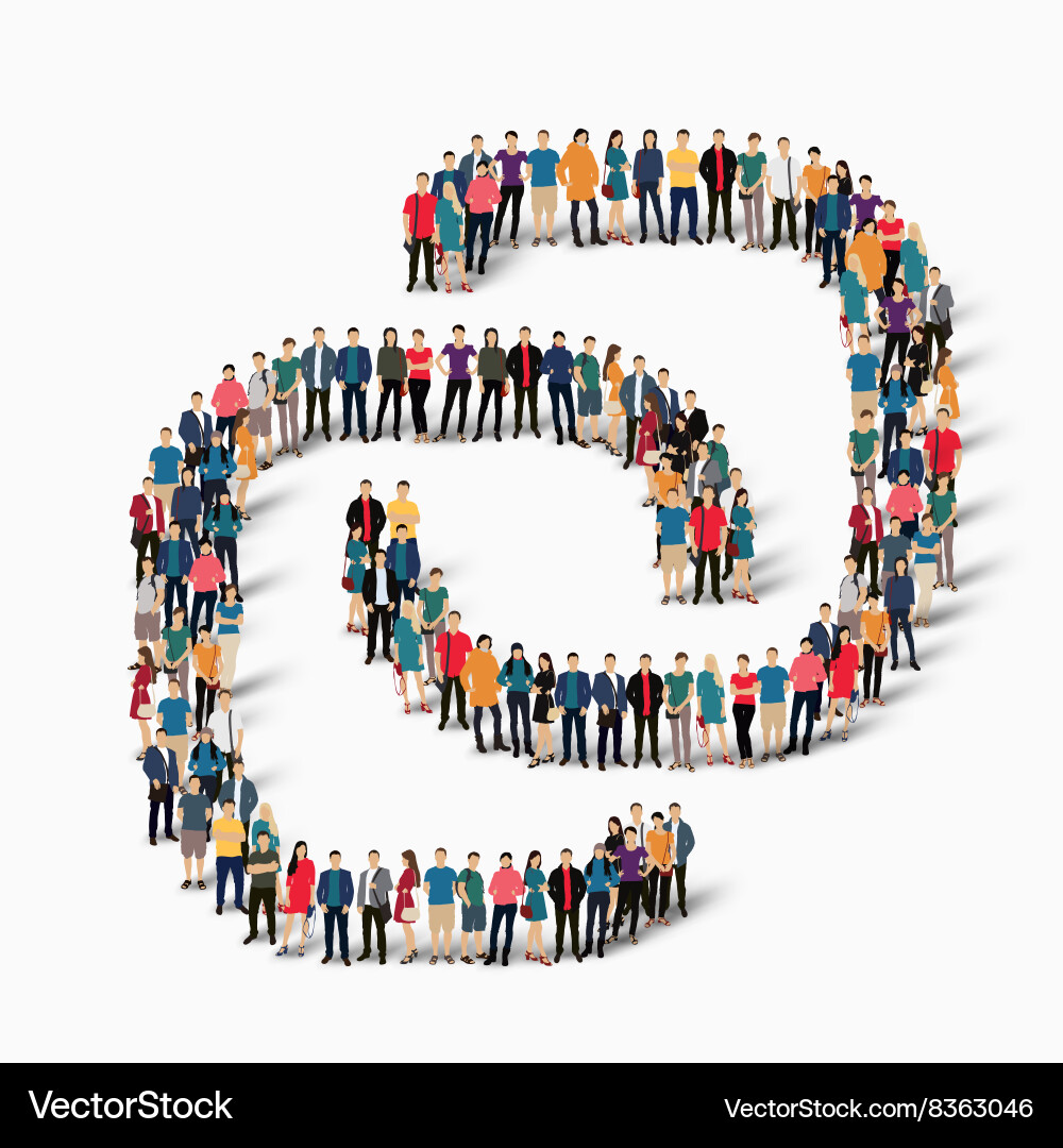 Chain people sign Royalty Free Vector Image - VectorStock
