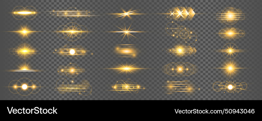 Collection of transparent light beam background Vector Image