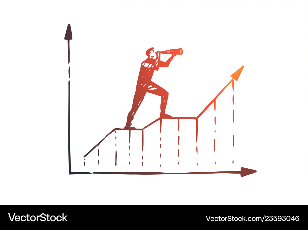Forecast graph growth progress diagram concept Vector Image