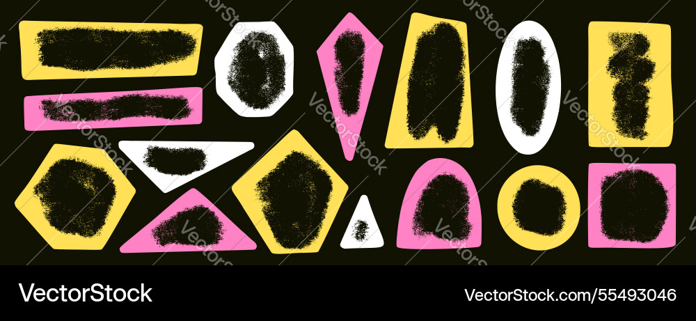 Kids paint geometric shapes with empty space set Vector Image