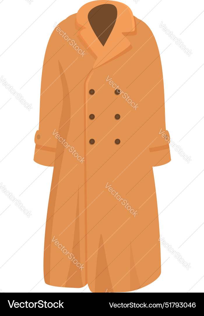 Long coat hanging on white background Royalty Free Vector