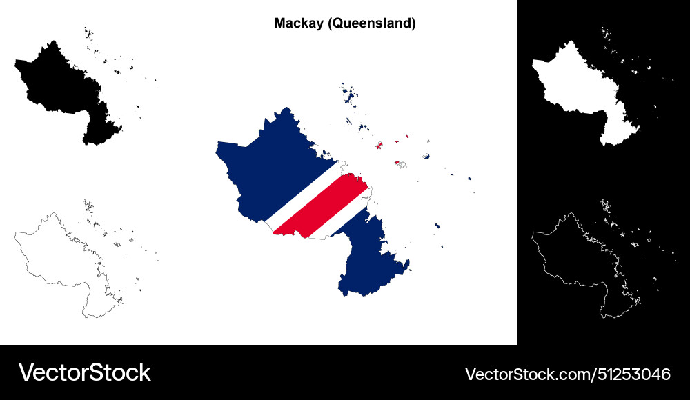 Mackay outline map Royalty Free Vector Image - VectorStock