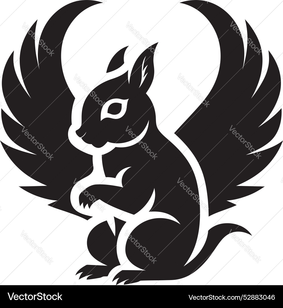 Obscure squirrel emblem enigmatic symbol Vector Image