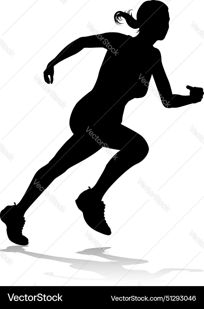 Runner racing track and field silhouette Vector Image