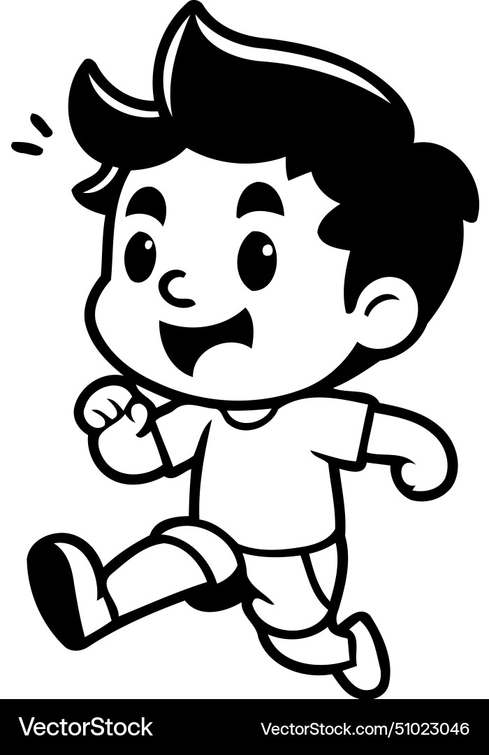Running boy isolated on a white background Vector Image