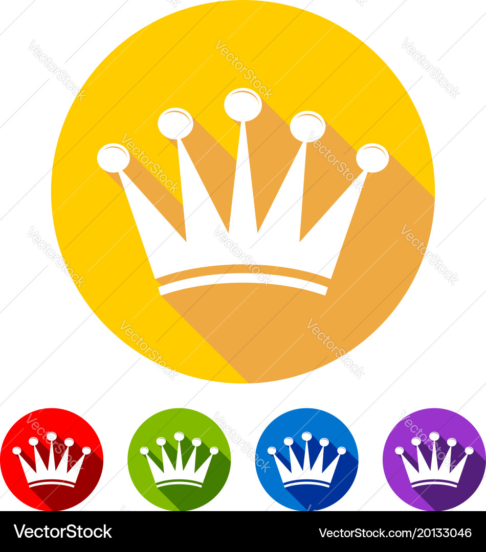 Simple crown flat icons Royalty Free Vector Image