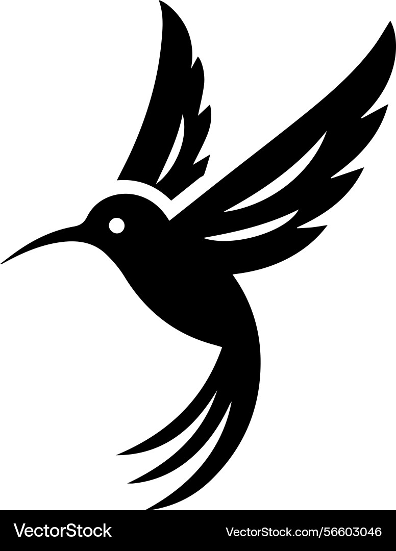 Simple hummingbird icon modern logo Royalty Free Vector