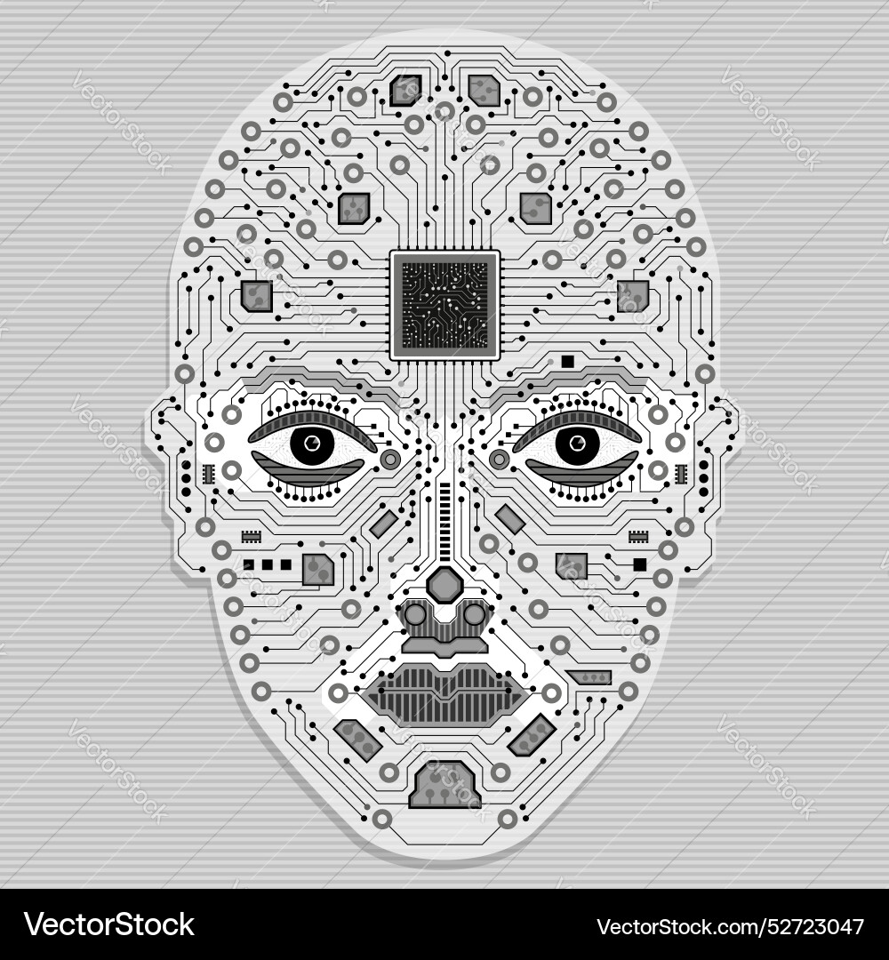 Artificial intelligence concept human face made Vector Image