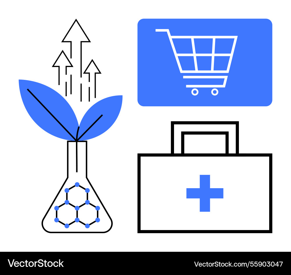 Biotechnology innovation growth healthcare Vector Image
