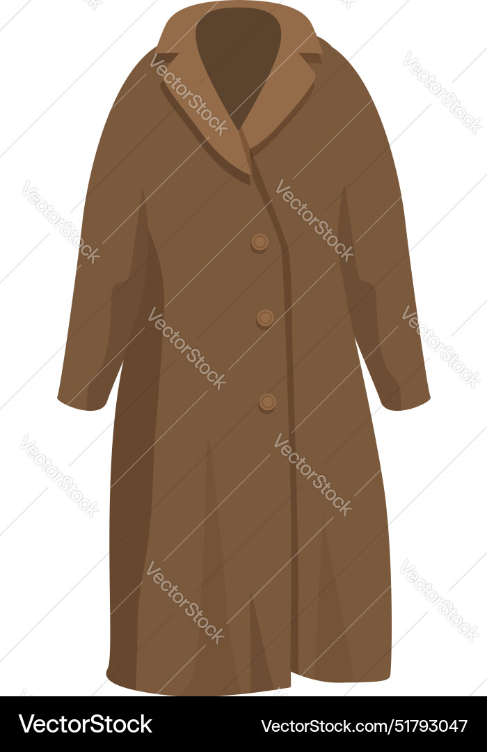 Brown winter coat keeping someone warm during Vector Image