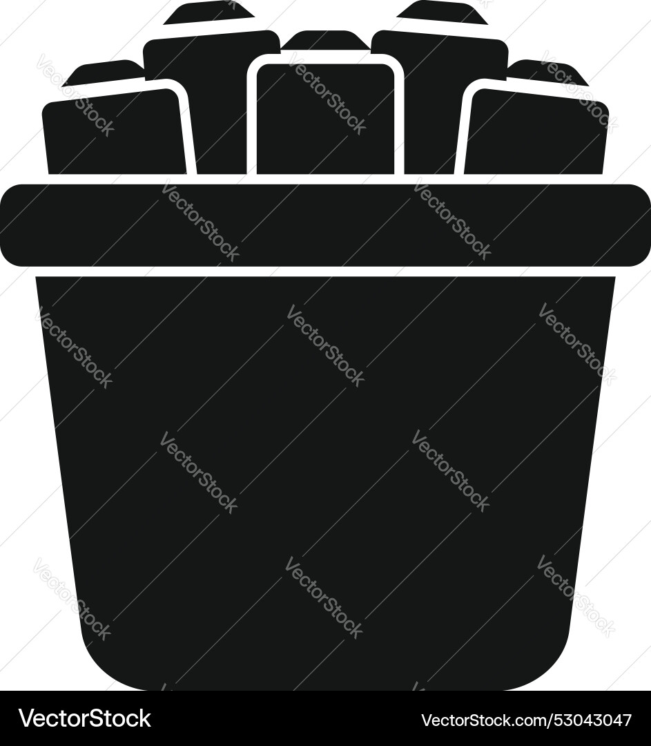 Full trash can overflowing with crumpled paper Vector Image
