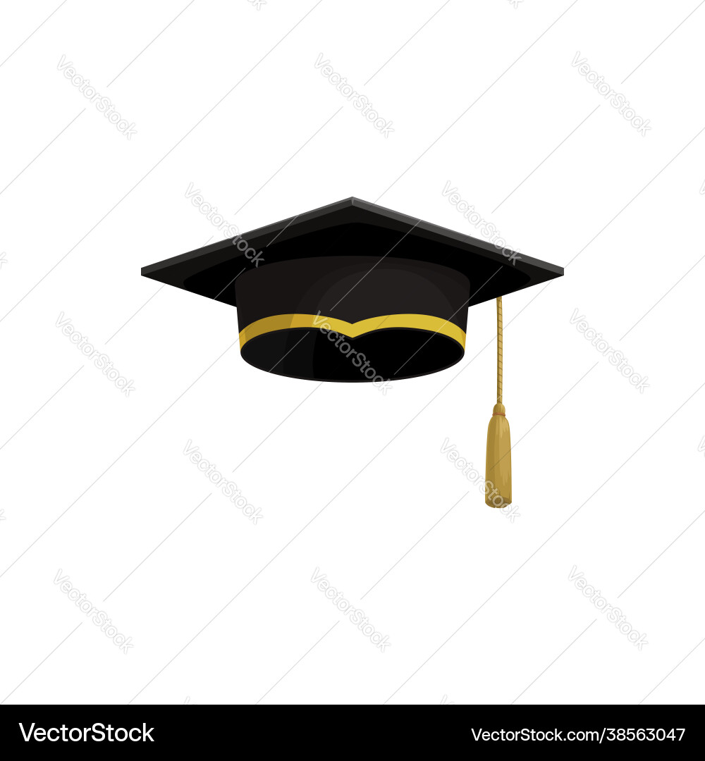 Graduation cap college university student hat Vector Image