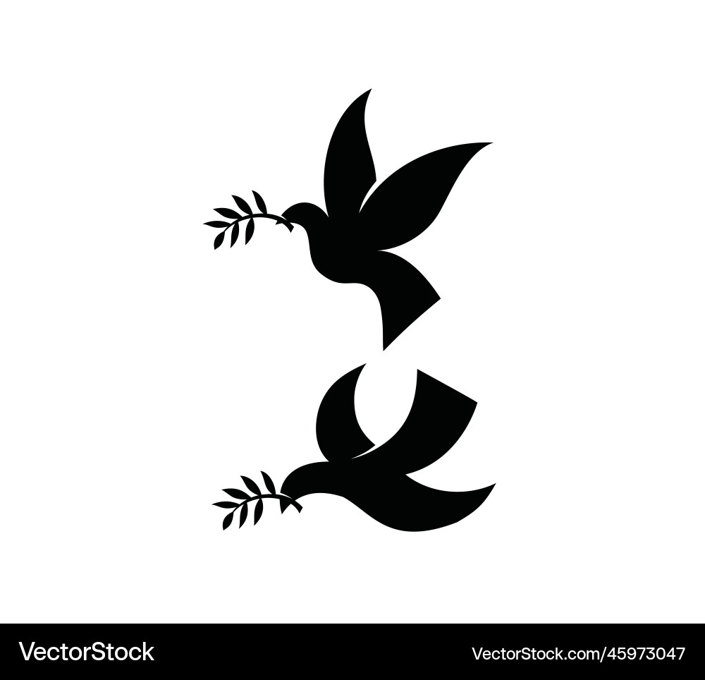 Holy spirit peace icon silhouettes Royalty Free Vector Image