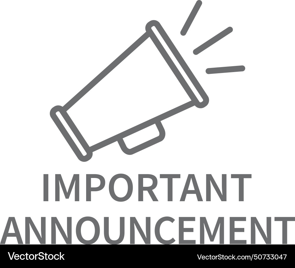 Important announcement line icon Royalty Free Vector Image