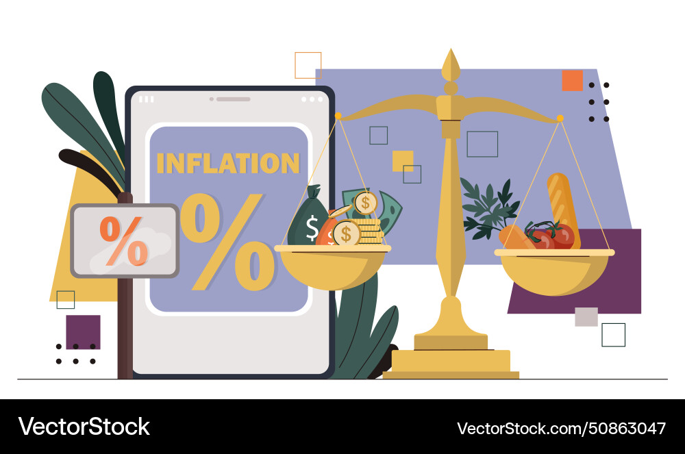 Inflation in economy concept Royalty Free Vector Image