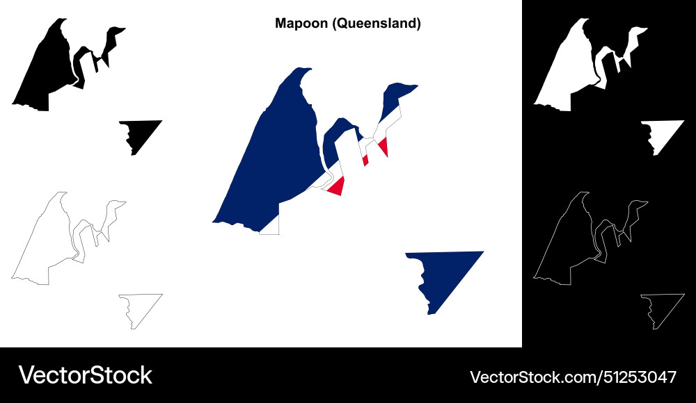 Mapoon outline map Royalty Free Vector Image - VectorStock