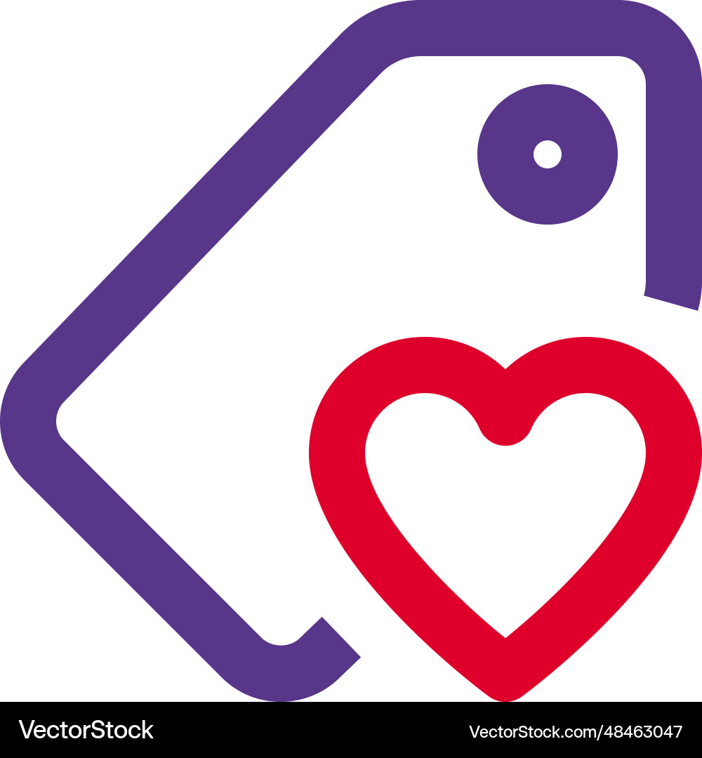 Personalized love tag with a heart message Vector Image