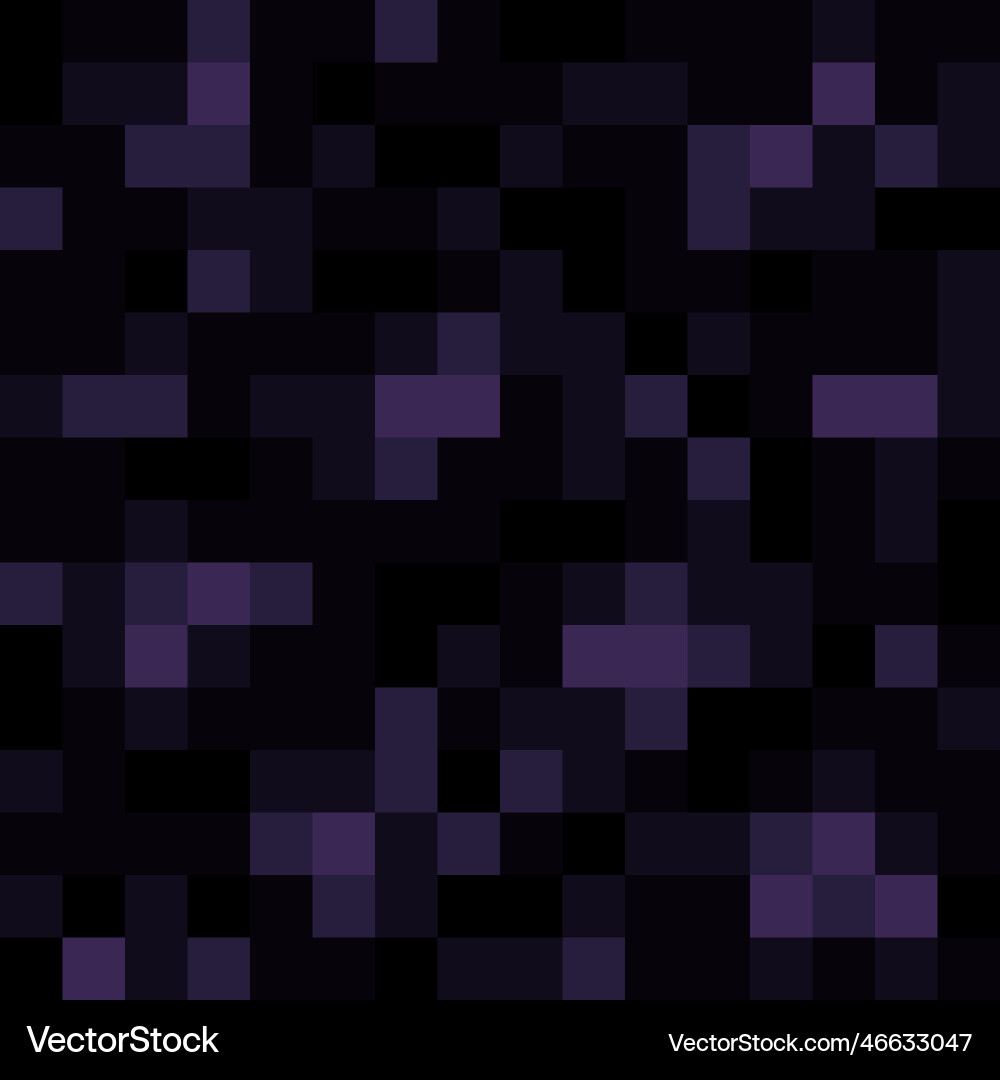 Pixel minecraft style obsidian block background Vector Image