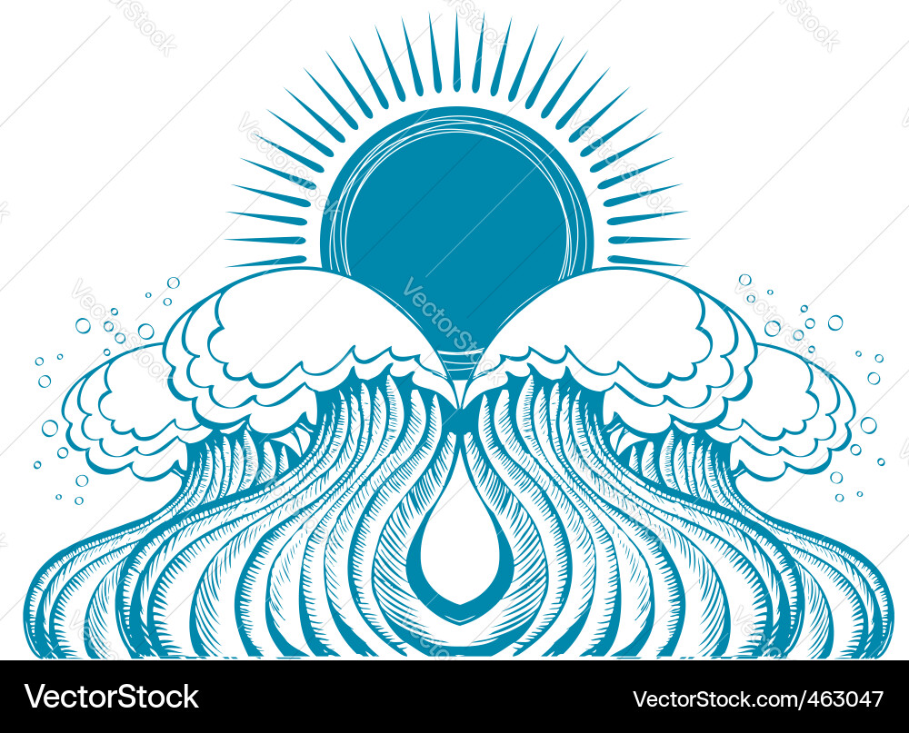 Sea waves Royalty Free Vector Image - VectorStock