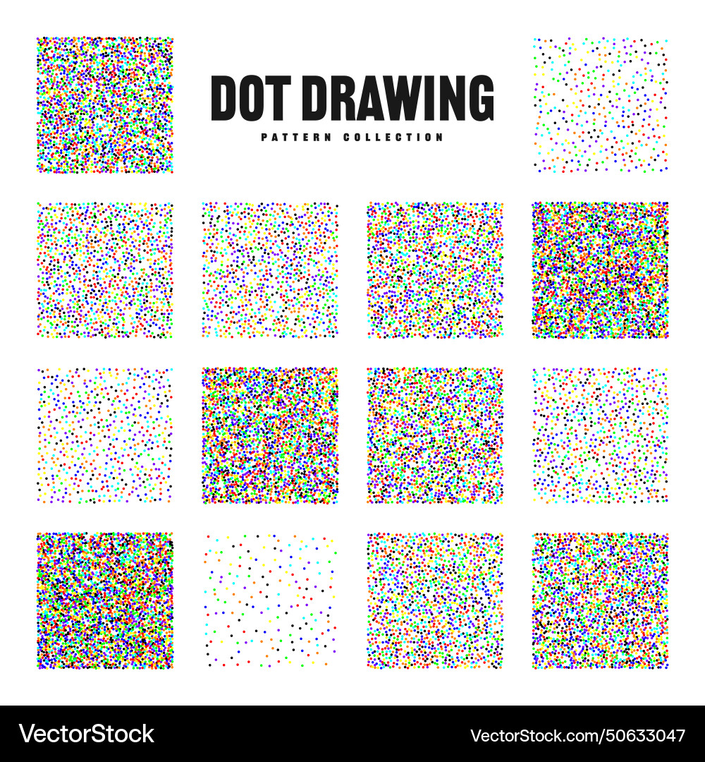 Square shaped dotted objects vintage stipple Vector Image