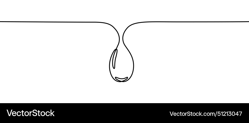 Water drop drawing by continuos line thin Vector Image