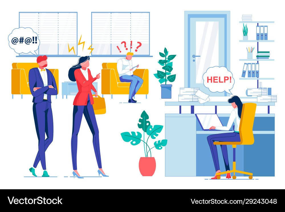 Colleagues advices help flat Royalty Free Vector Image