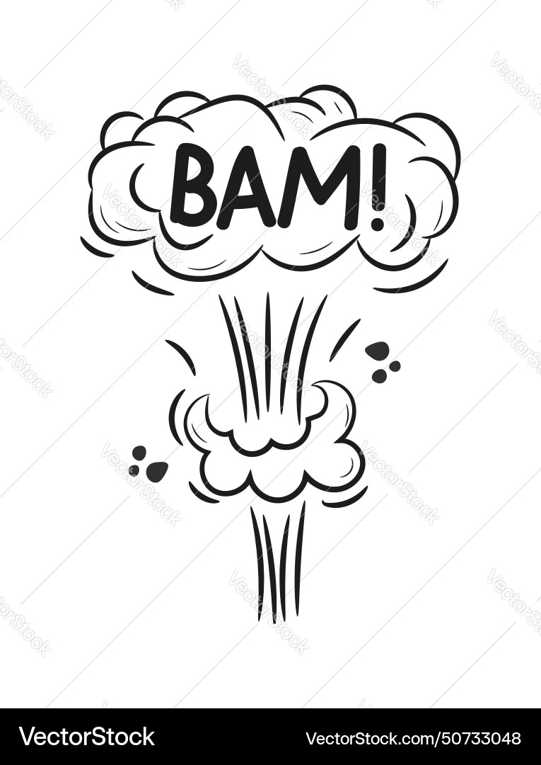 Explosion Doodle Bomb Element Comic Zap Boom Vector Image