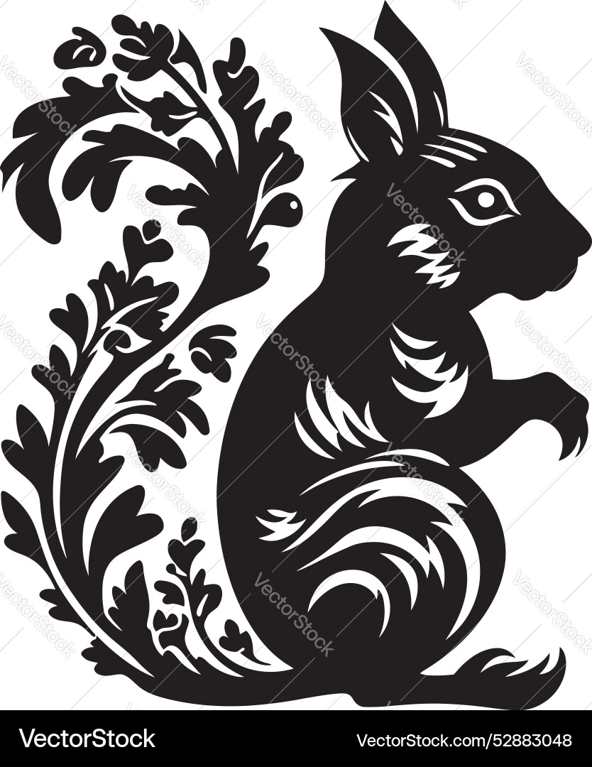 Glossy black squirrel icon elegant ebony squirrel Vector Image