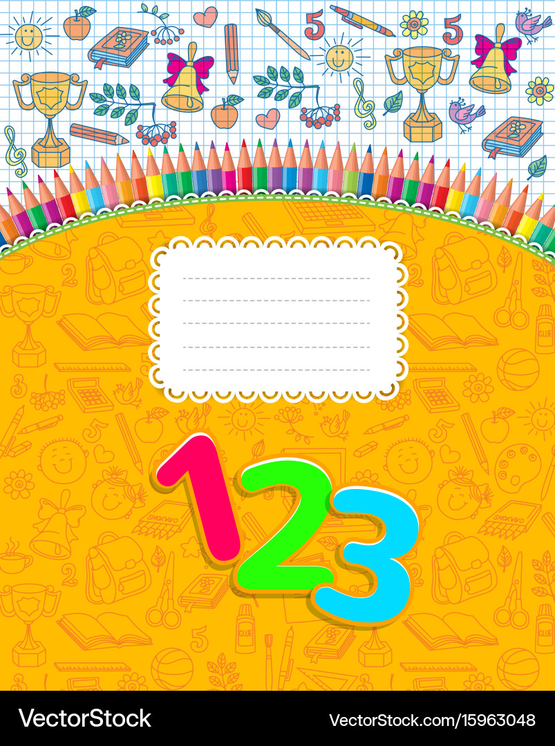 School notebook cover in cage Royalty Free Vector Image