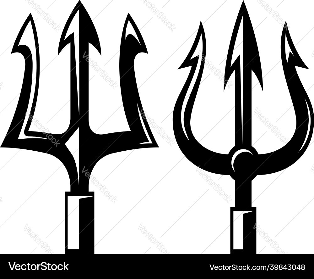 Trident Symbol Set - Mythological Weapon Vector Image