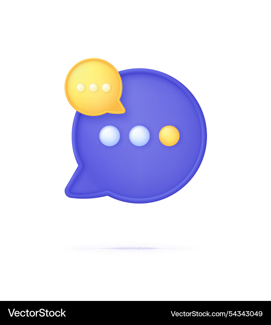 3d icon chat message Royalty Free Vector Image