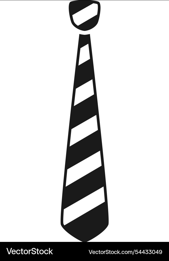 A black and white striped tie with stripe Vector Image