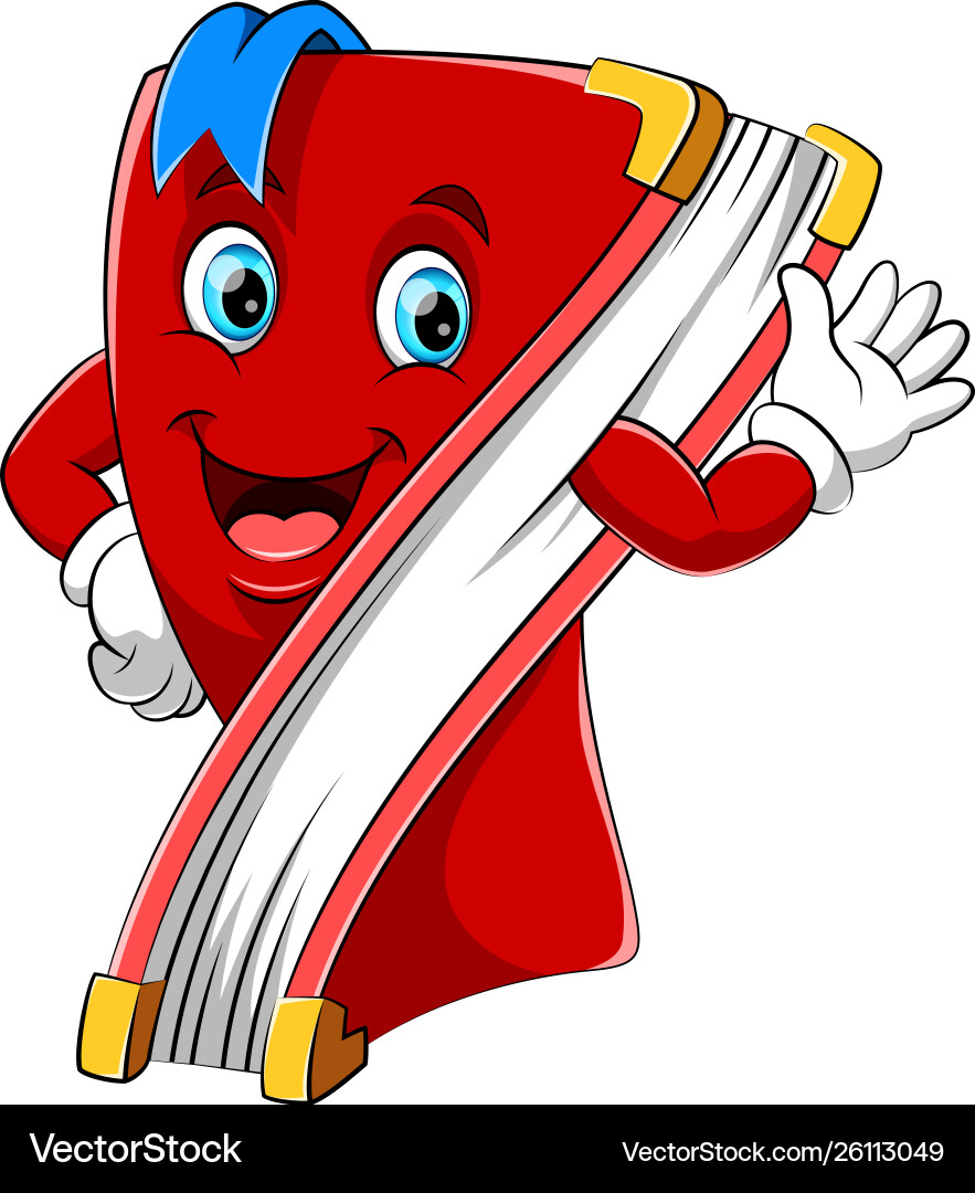 A cartoon happy book character Royalty Free Vector Image