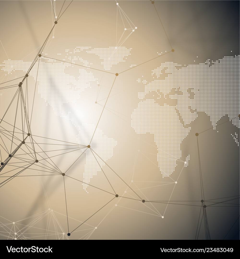 Abstract futuristic network shapes high tech Vector Image