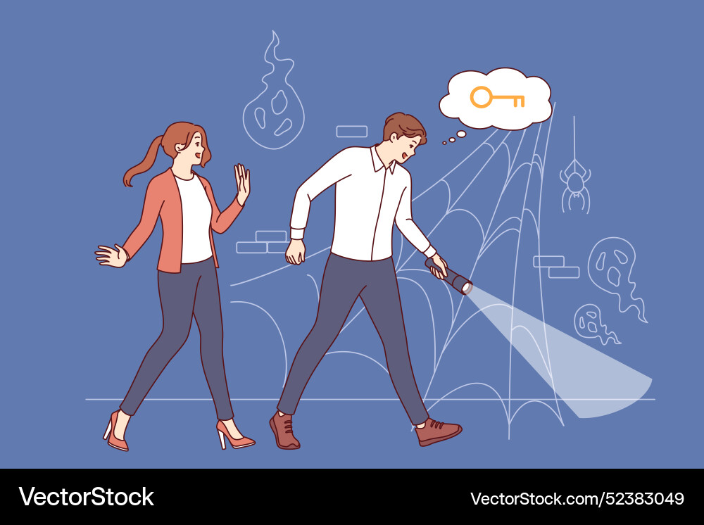 Adventure quest game in scary basement Royalty Free Vector