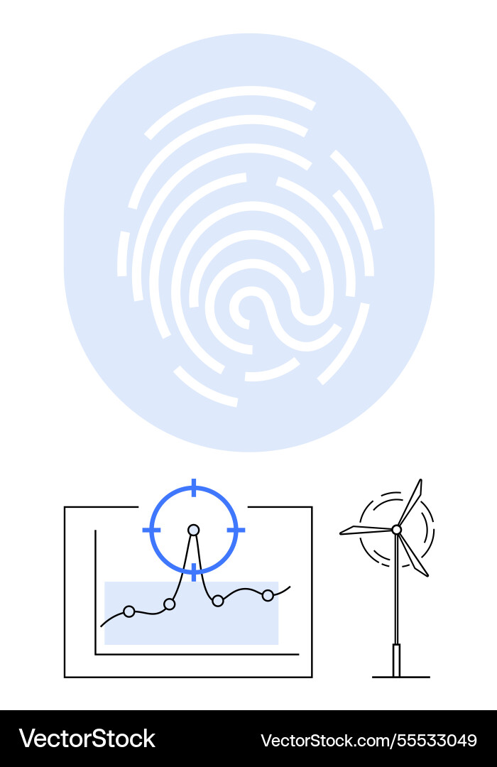 Biometrics renewable energy and data analytics Vector Image