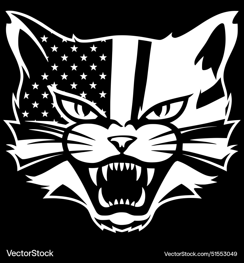 Cat with usa flag design Royalty Free Vector Image