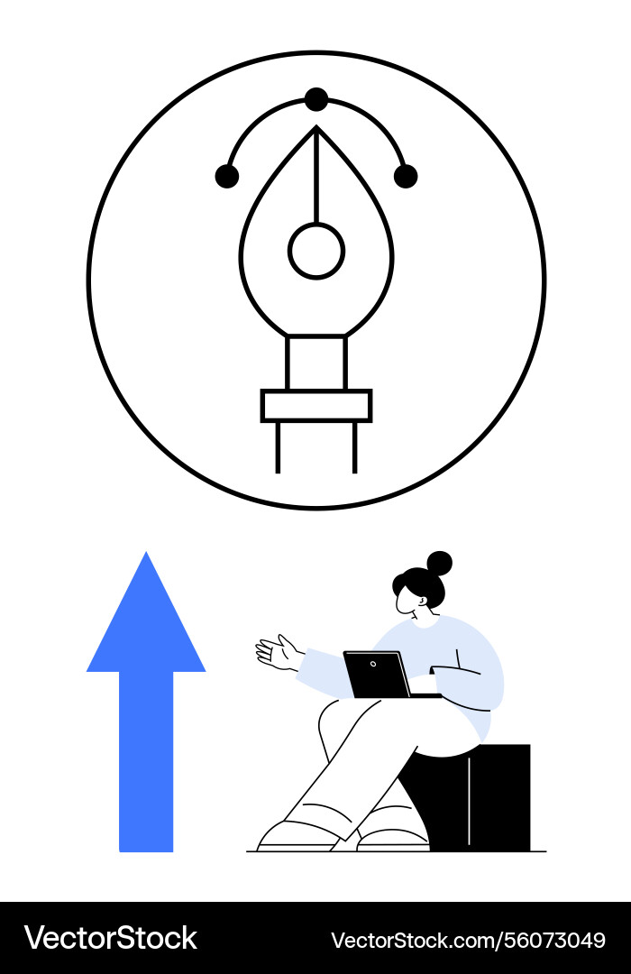 Digital design concept with pen tool symbol Vector Image