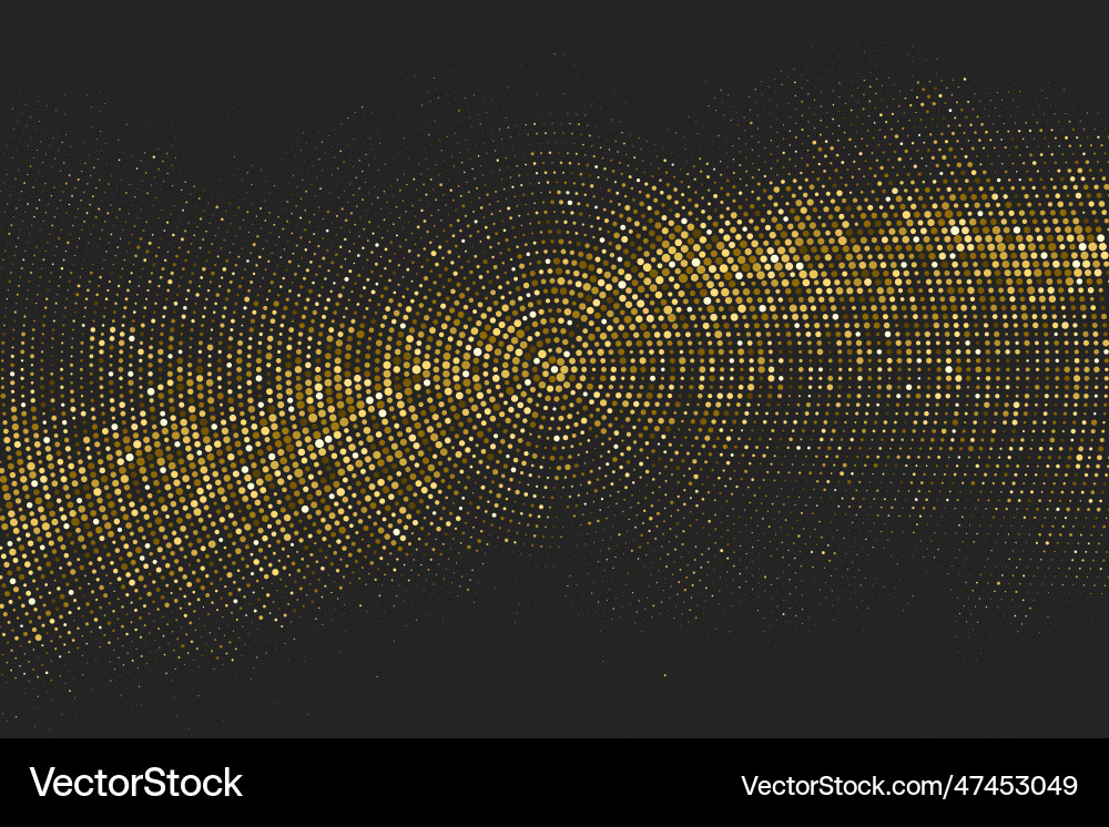 Gold glitter halftone dotted backdrop Royalty Free Vector