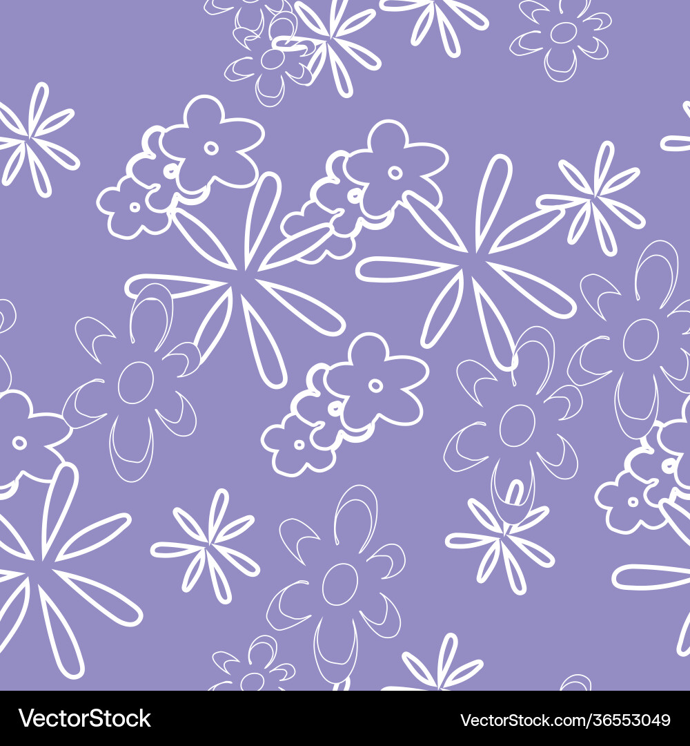 Pastel purple background white outlines Royalty Free Vector