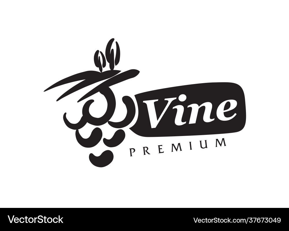 Set hand drawn logos for wine Royalty Free Vector Image