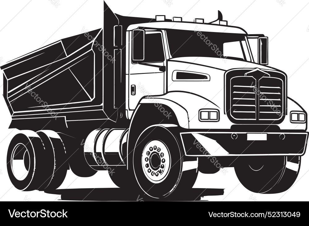 Streamlined efficiency dump truck design graphic Vector Image