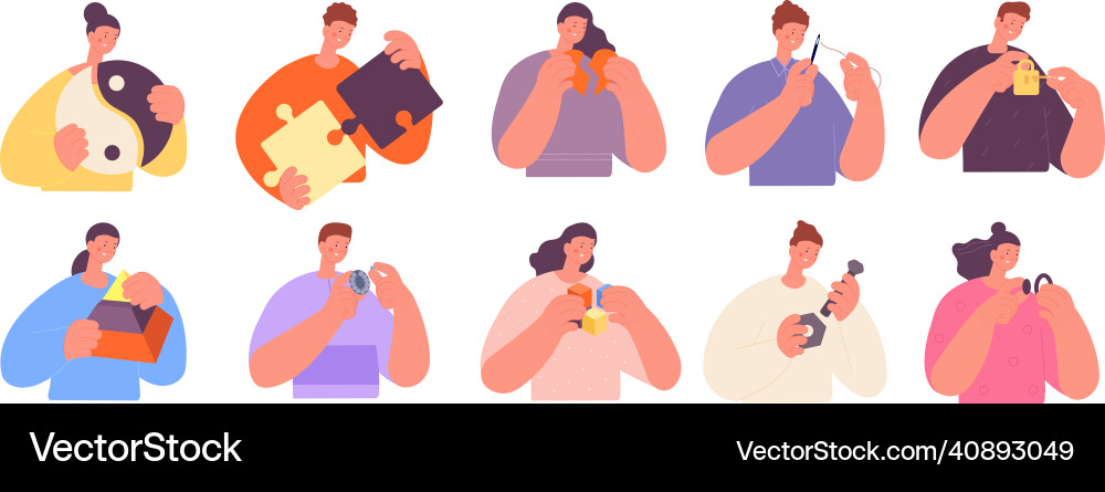 Successfully complete work people collect Vector Image