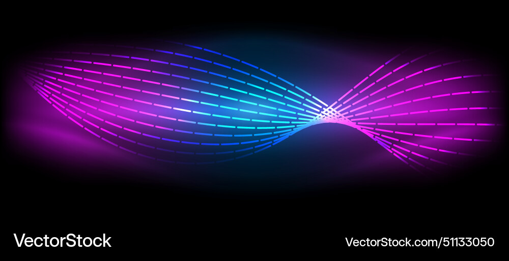 A blue and purple wave on black background Vector Image