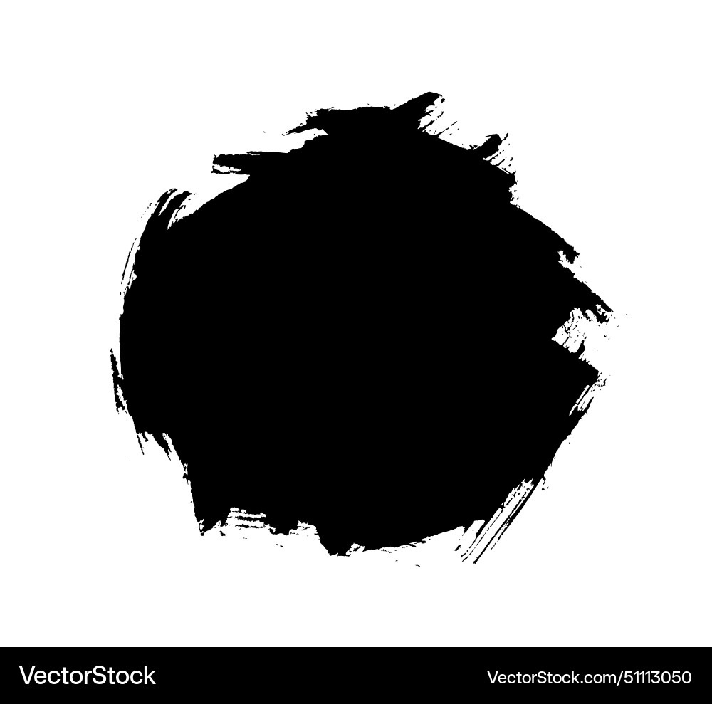 Black grunge round shape Royalty Free Vector Image