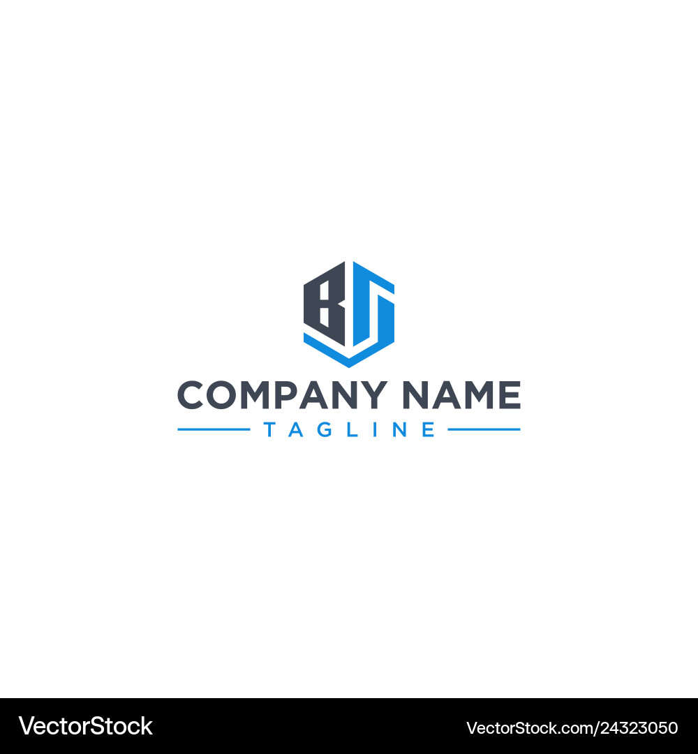 Bs or bg letter icon hexagon shape Royalty Free Vector Image