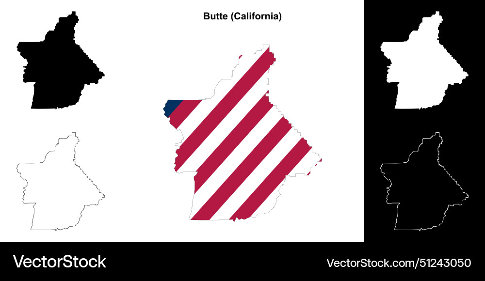 Butte outline map Royalty Free Vector Image - VectorStock